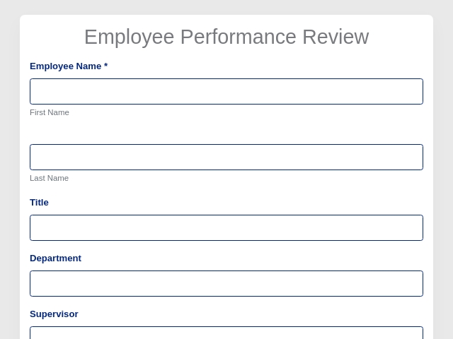 Employee Performance Review Template - FormNX