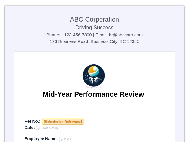 Mid Year Performance Review Form - Free Template | Customize & Use - FormNX