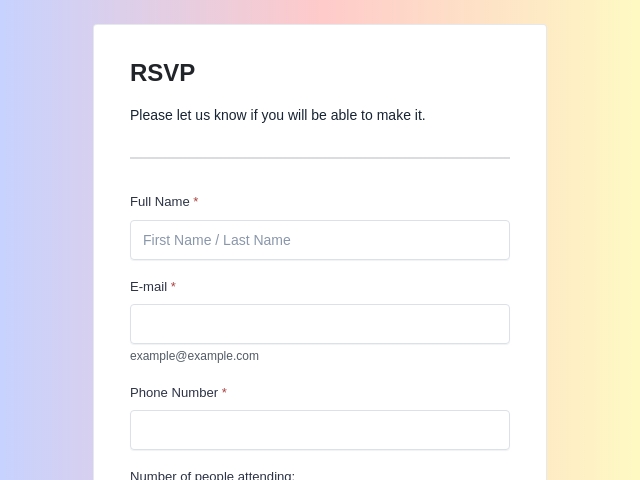 Respond to an Event Now Form - Free Template | Customize & Use - FormNX